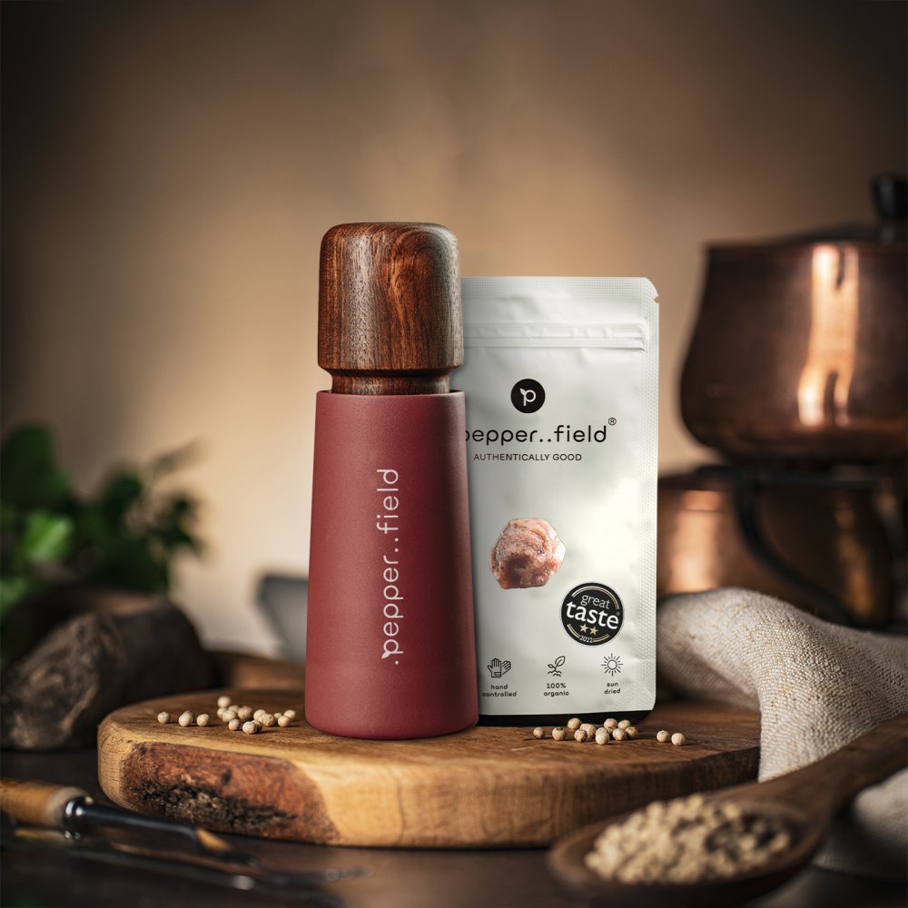 Bordeaux designed Scandinavian grinder (17cm) - Choose pepper: Red ...