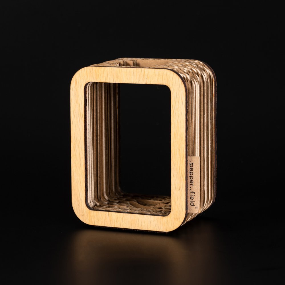 Tube stand made of recycled cardboard for one tube of Kampot pepper ...